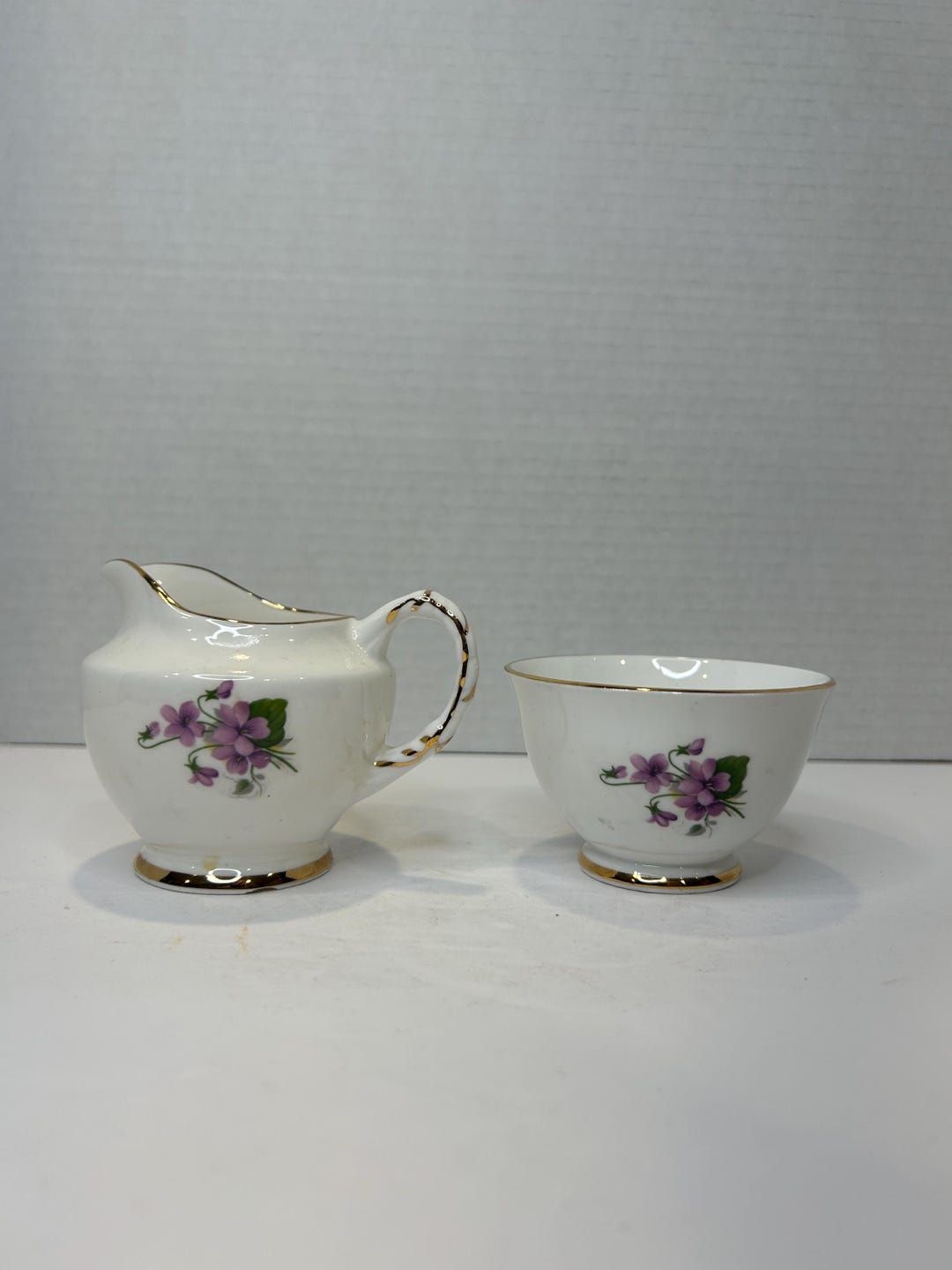 Vintage Delphine China Small Porcelain Tea Sugar and Creamer Set With ...