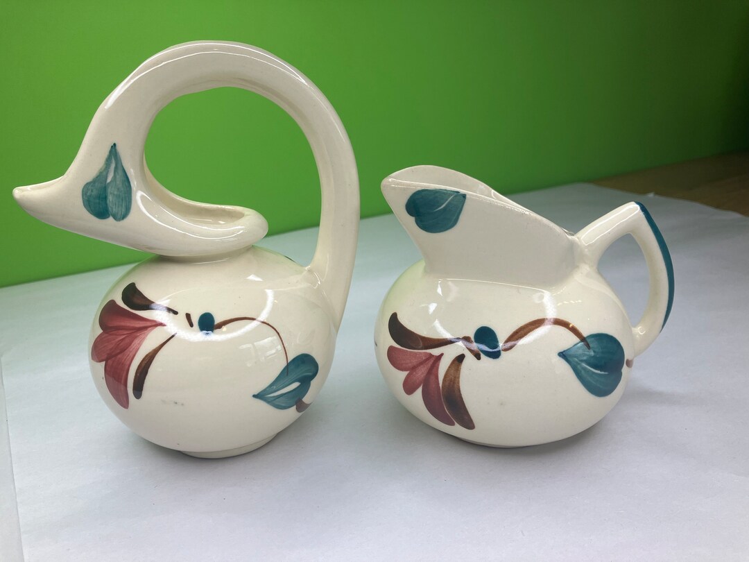 Vintage Puritan Pottery Handmade and Painted Jug Collection of 2 ...