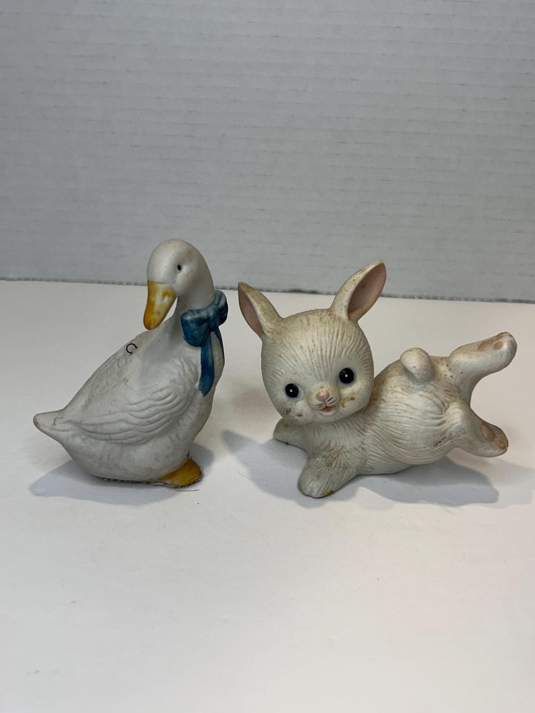 Vintage Set of 2 Homco Porcelain April Easter Time Critters - Bunny ...