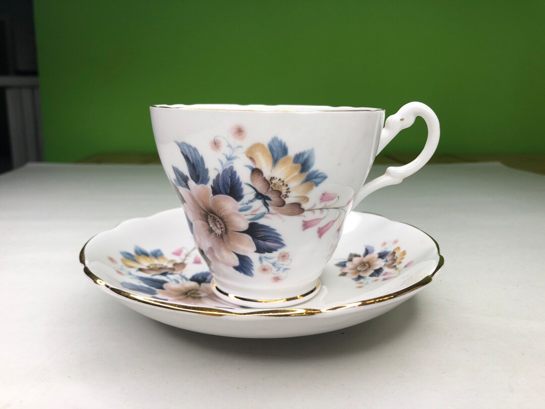 Vintage Royal Ascot Fine Bone China Teacup and Saucer With Soft Floral ...