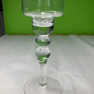 Vintage Clear Glass Long Stemmed Candlestick Holder Gorgeous Bubble ...