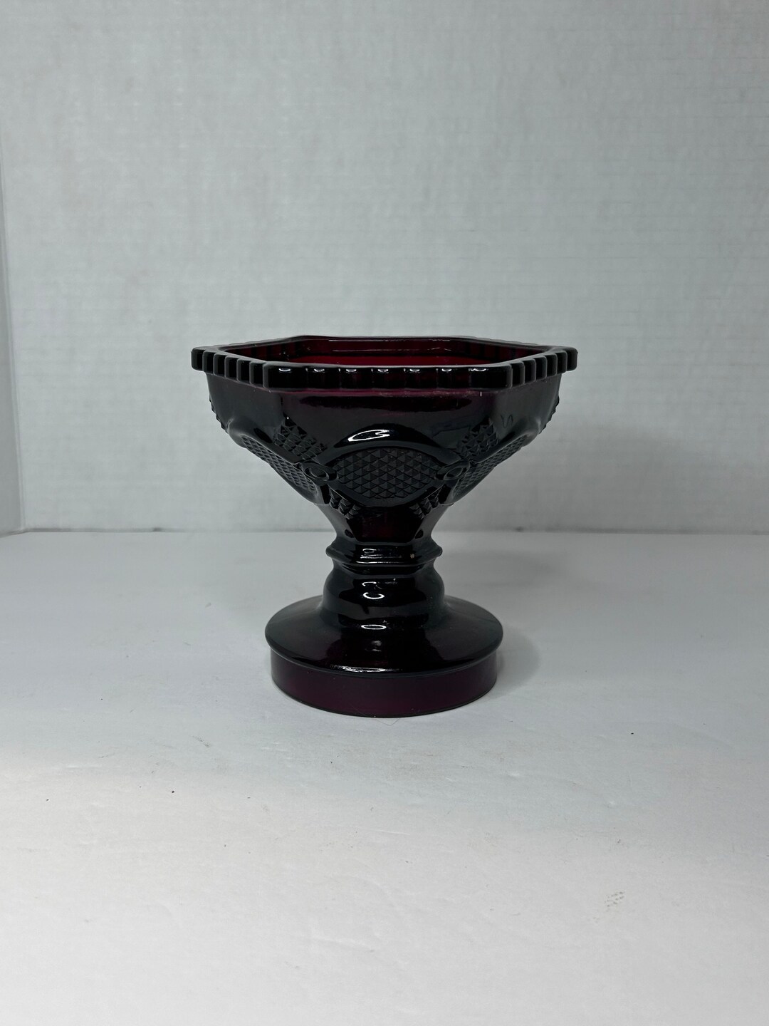 Vintage Avon Cape Cod Ruby Red Pedestal Dish Candle Holder - Etsy