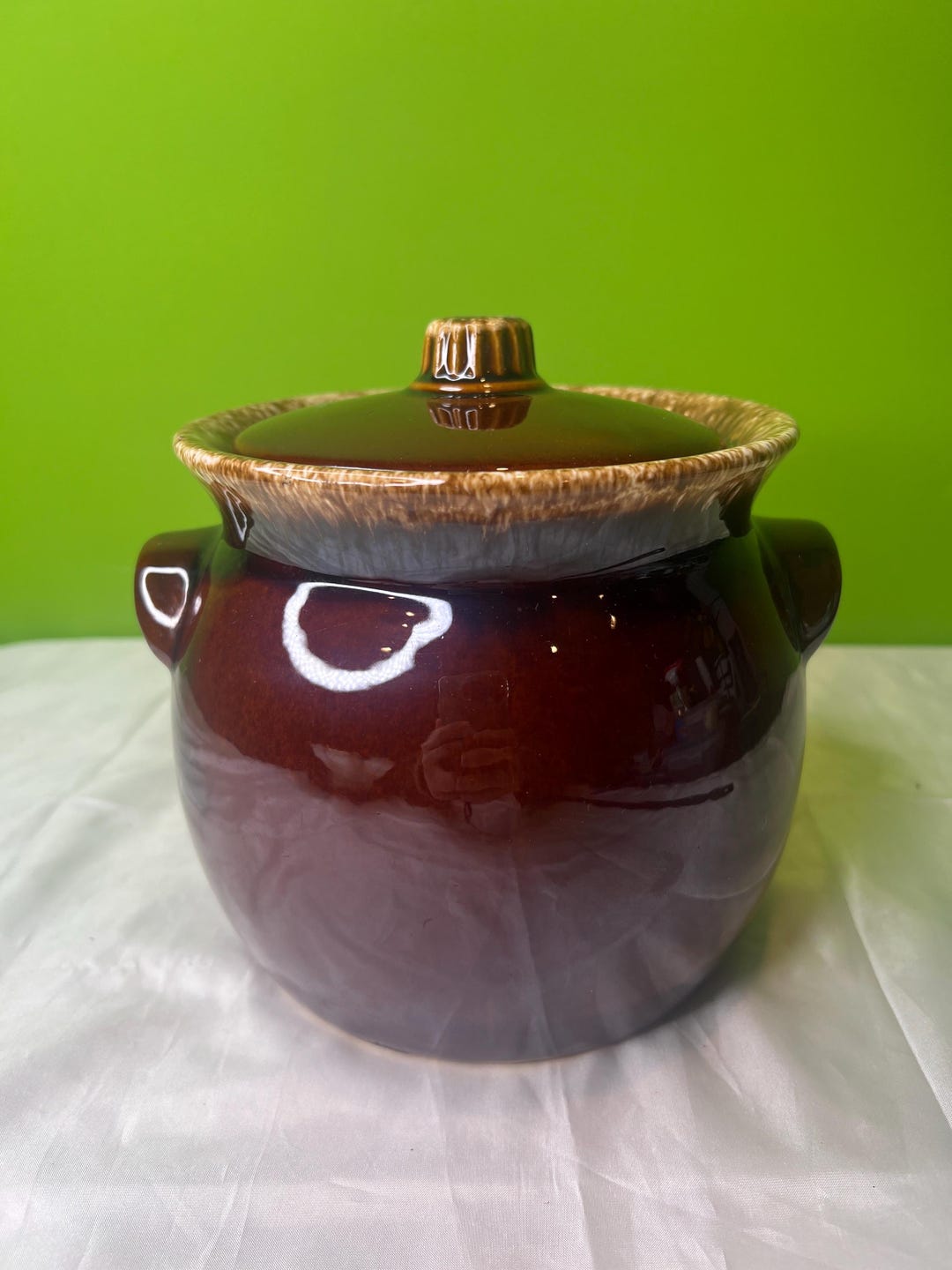Vintage Hull Oven Proof Brown Drip 2QT Bean Pot ~ Glazed ~ Beautiful ...