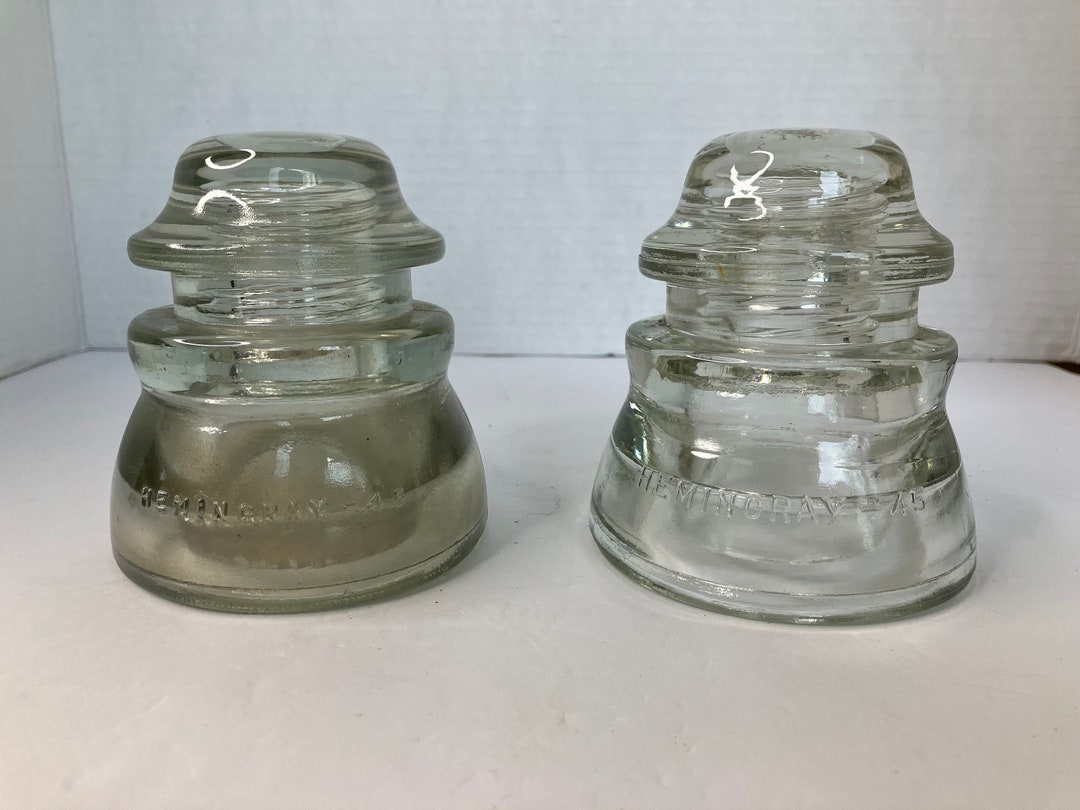 Vintage Vintage Hemingray 45 Glass Insulator Set of 2 - Etsy