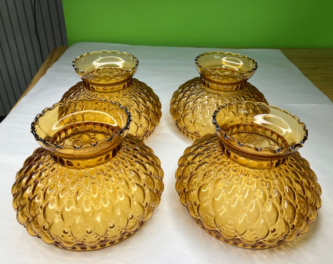 Vintage Tear Drop Amber Glass Lamp Shade Collection - Etsy