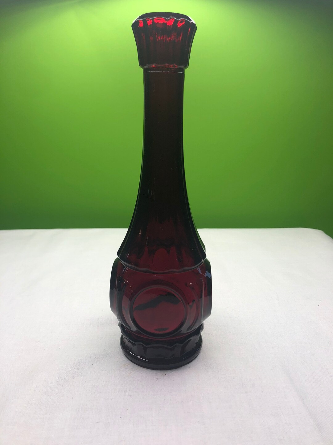 Vintage Wheaton Ruby Ted Heavy Glass Stop Sign Vase With Gorgeous ...