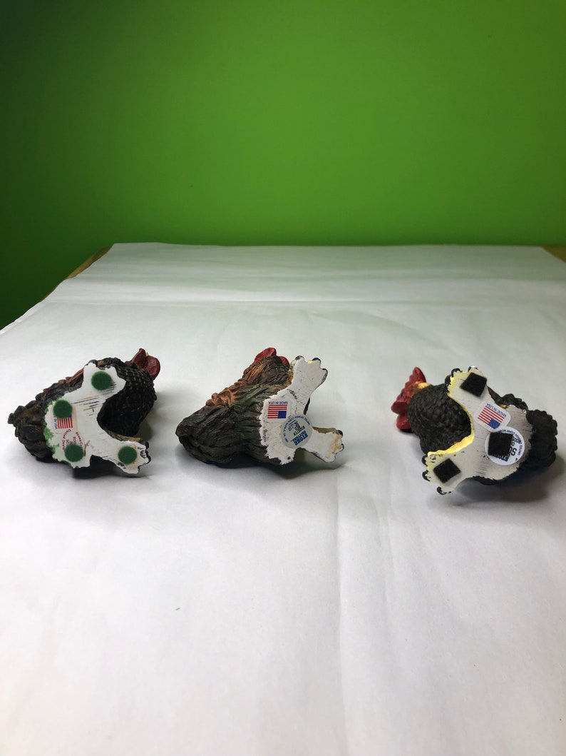 Vintage Roosters Set of 3, Stone Critters. - Etsy