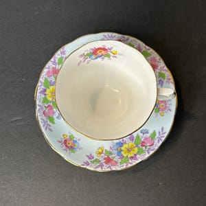 Vintage Colclough England Bone China Pale Blue / White With Floral ...