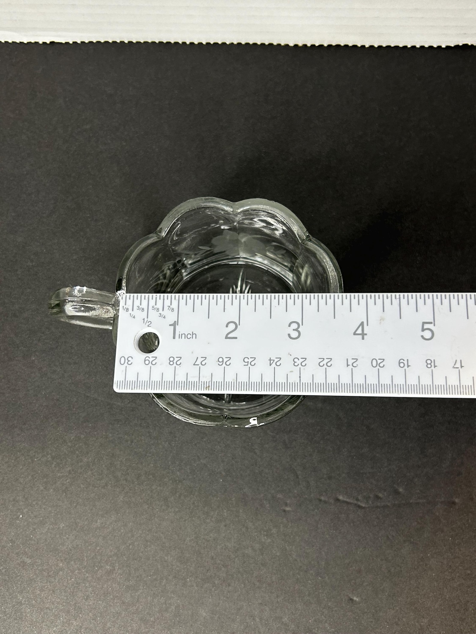 Vintage Octagon Clear Glass Scratch/etched Flower Petal Sugar and ...
