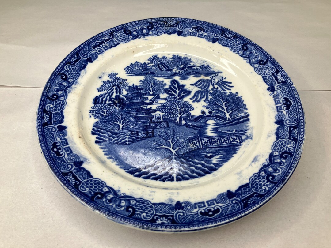 Vintage Fine Porcelain Blue Willow Type Pattern Plate From England - Etsy