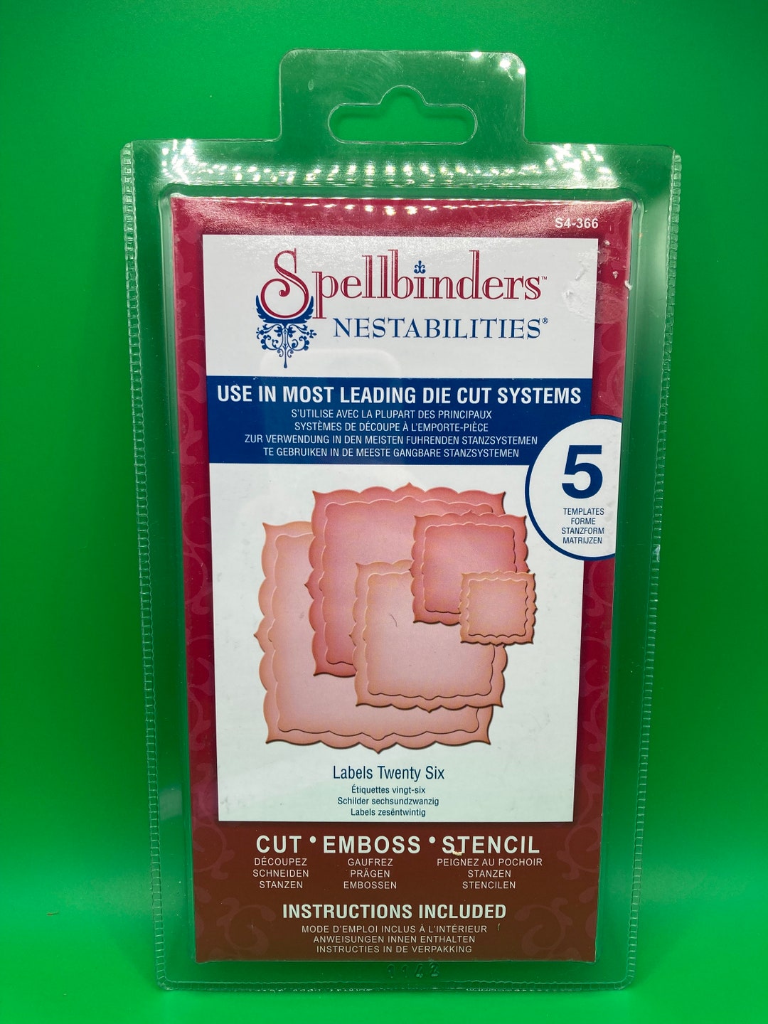 Spellbinders Nestabilities S4366 "labels Twenty Six" Cut, Emboss ...