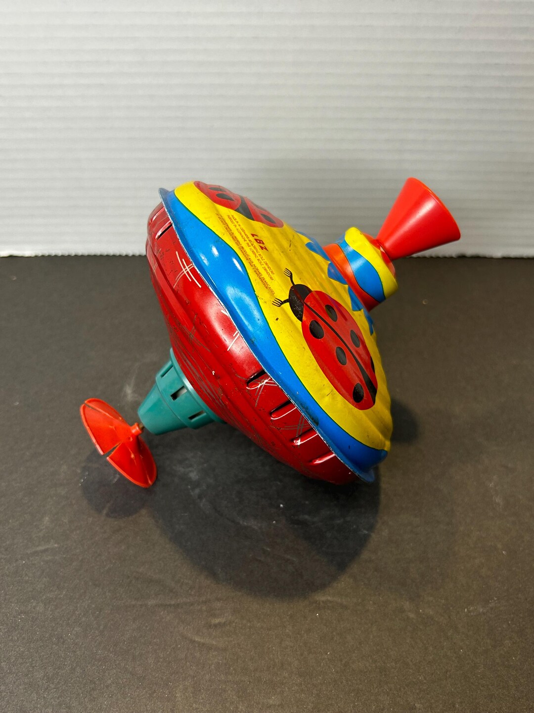 Vintage LBZ Ladybug Tin Spinning Top Toy - Etsy