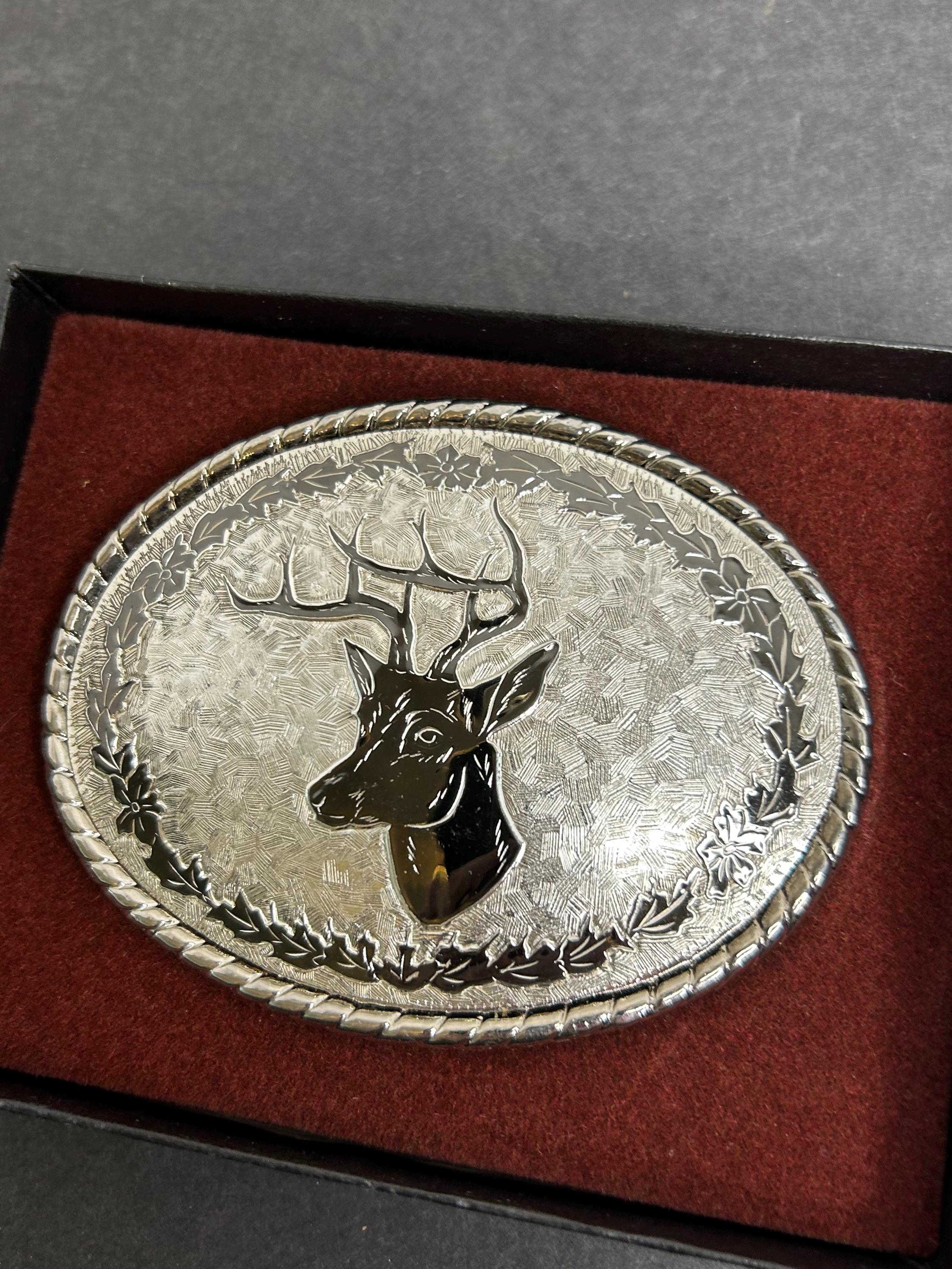 Vintage Western Silver Metal Buck Head Autumn Leaf Loop Belt Buckle - Etsy