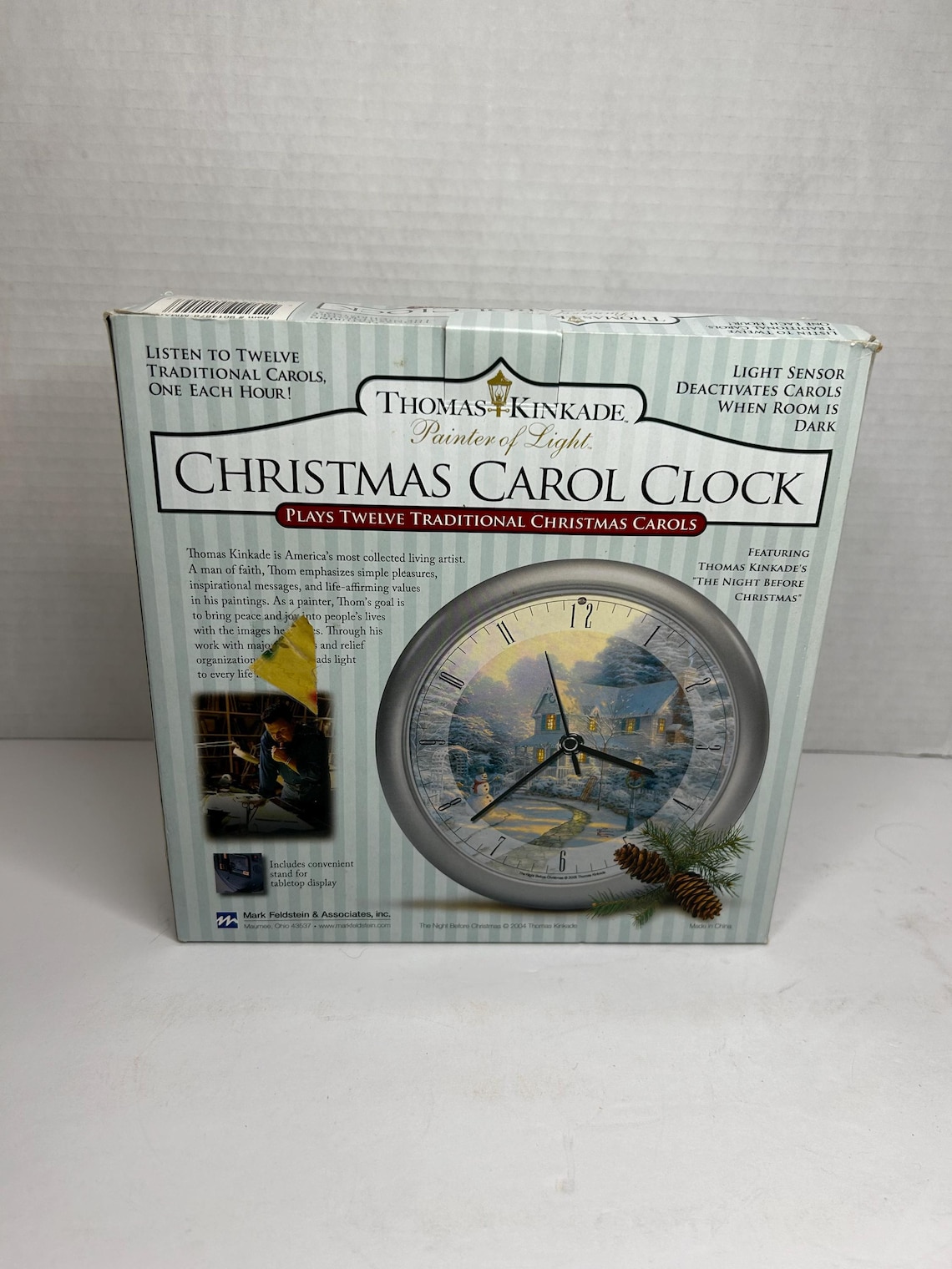 Vintage Christmas Carol Clock Thomas Kinkade Painter of Light 12 Carols ...