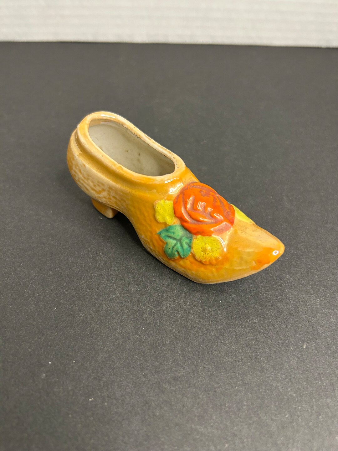 Vintage Porcelain Handpainted Clog Shoe Trinket - Etsy