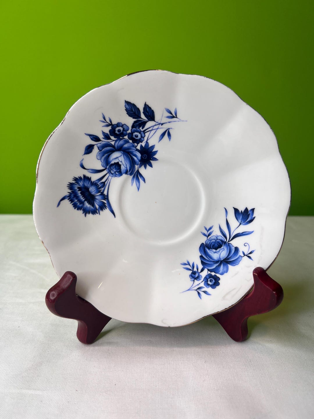 Vintage Elizabethan Blue Rose Standard Size Saucer by Taylor & Kent ...