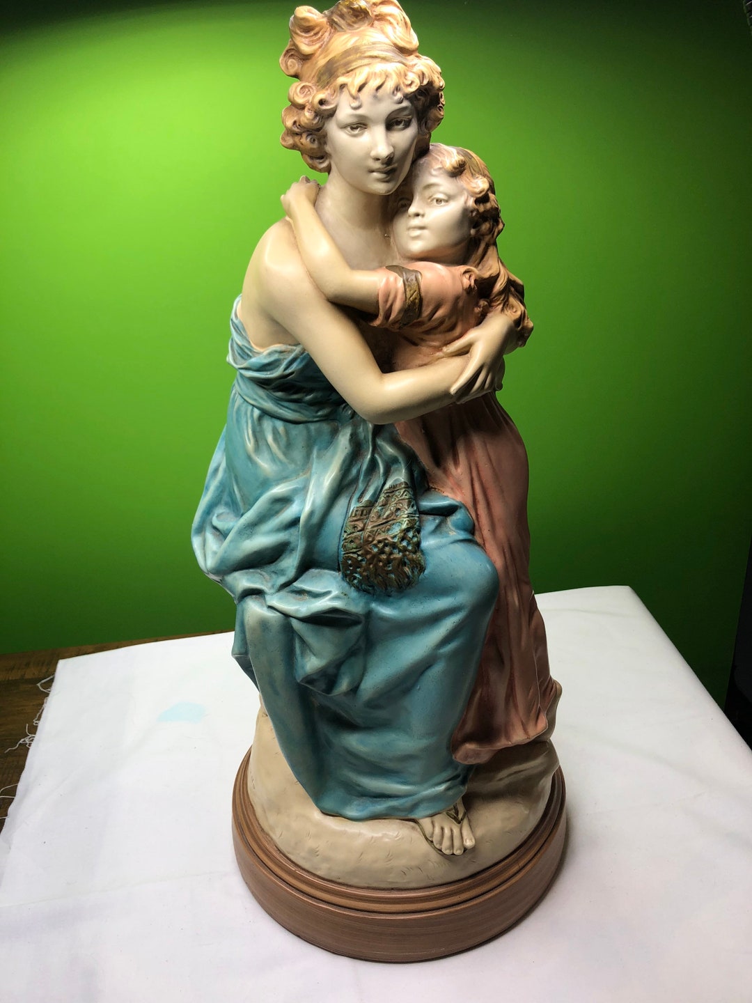 Vintage Artistic Royal Krafts Ltd Mother and Daughter Statue Classical ...