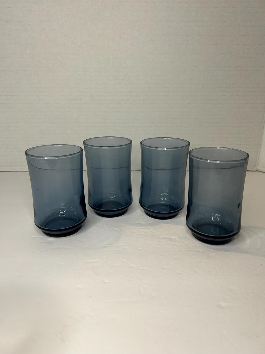 Vintage Set of 4 Libbey Dark Dusty Blue Bolero Glass Water Tumblers - Etsy