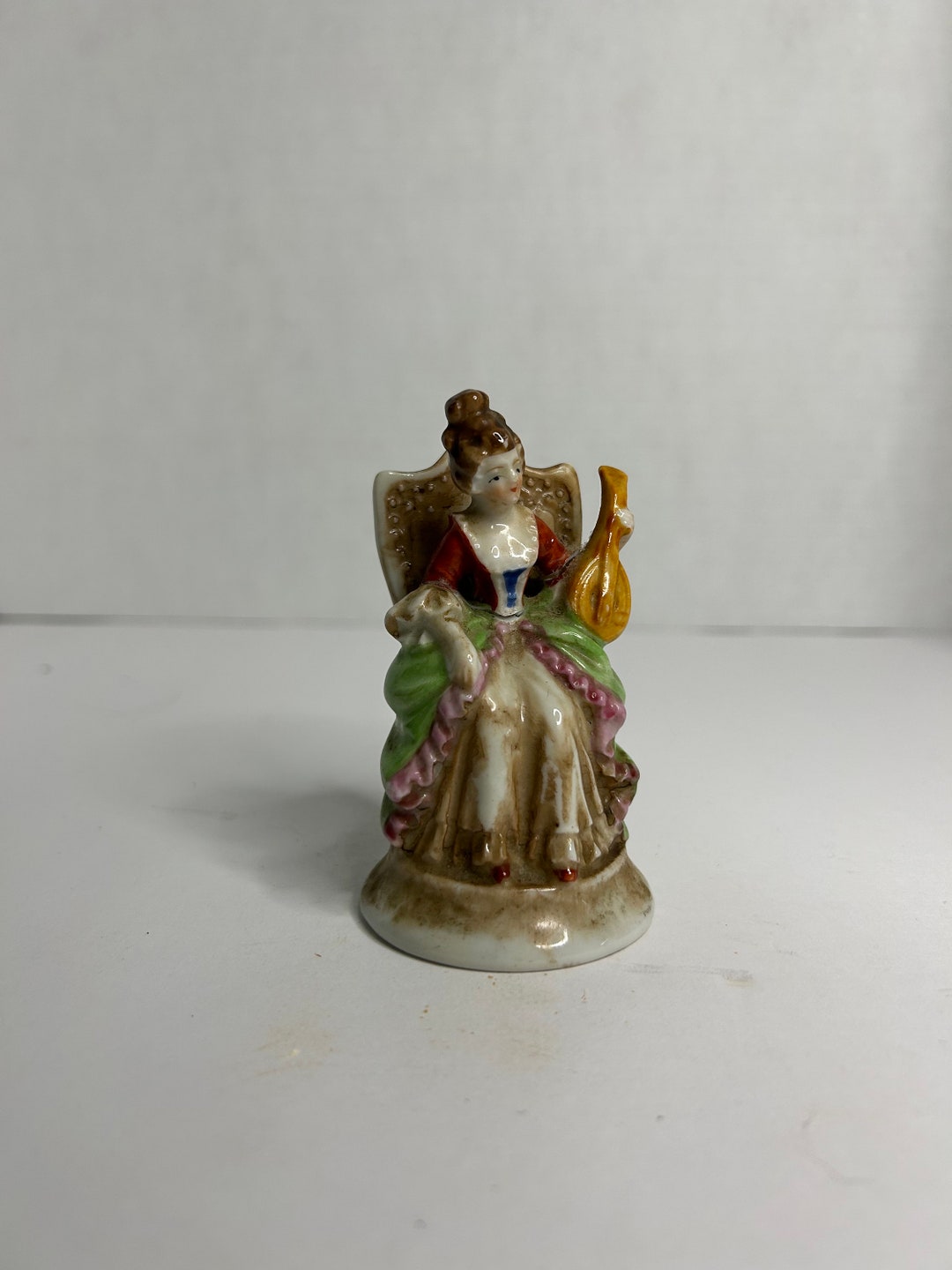 Vintage Occupied Japan Colonial Courtesan Lady in Chair With Lute ...