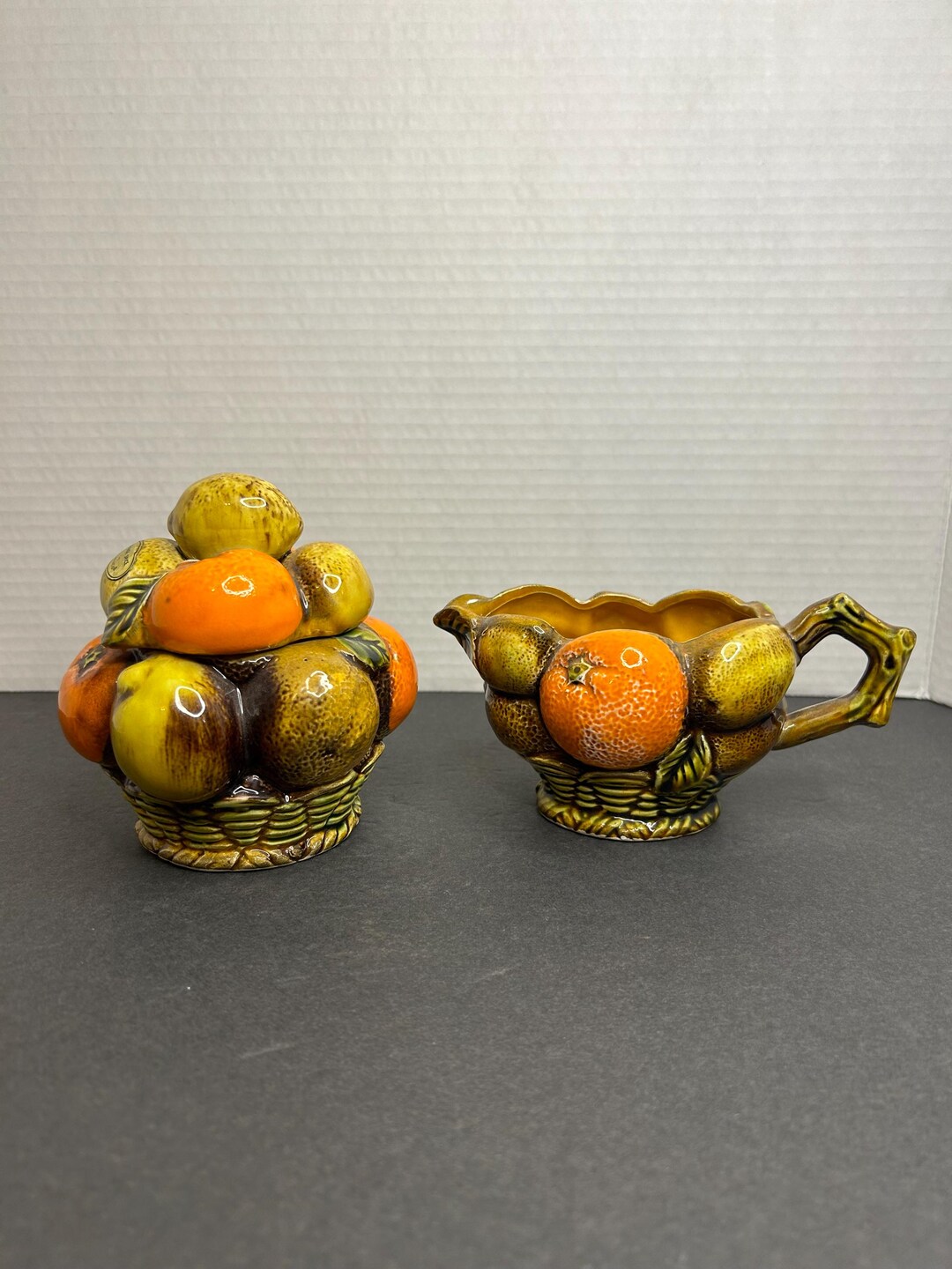Vintage Inarco Japan Ceramic 'orange Spice' Sugar Bowl and Creamer ...