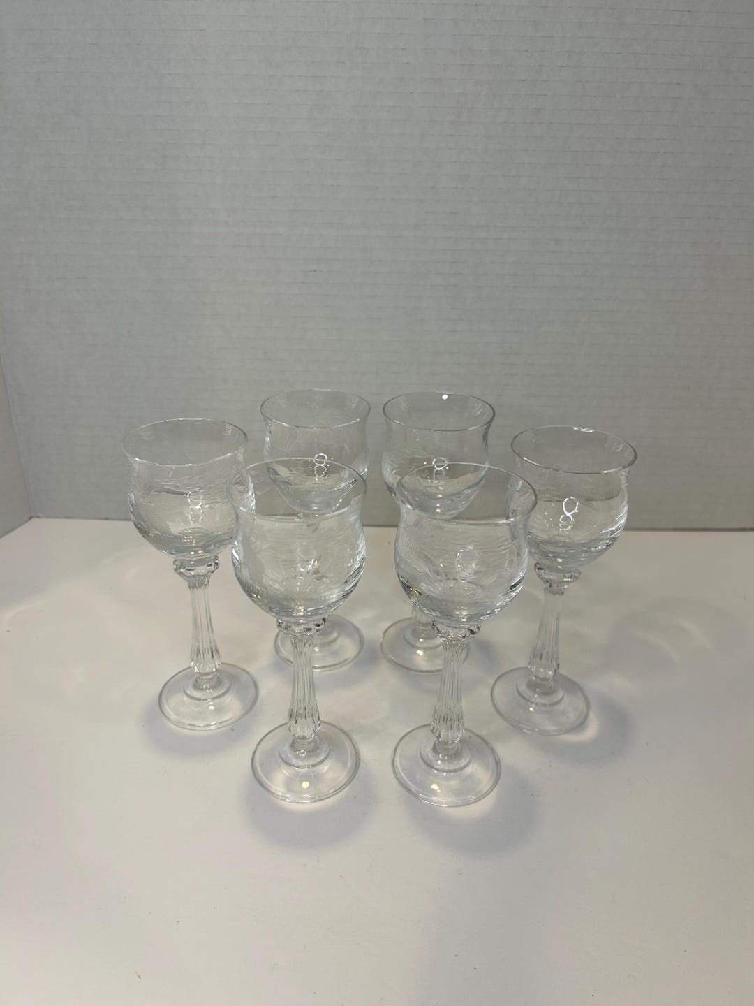 Vintage Set of 6 Small Stemmed Sherry Goblet Wine Glasses - Etsy