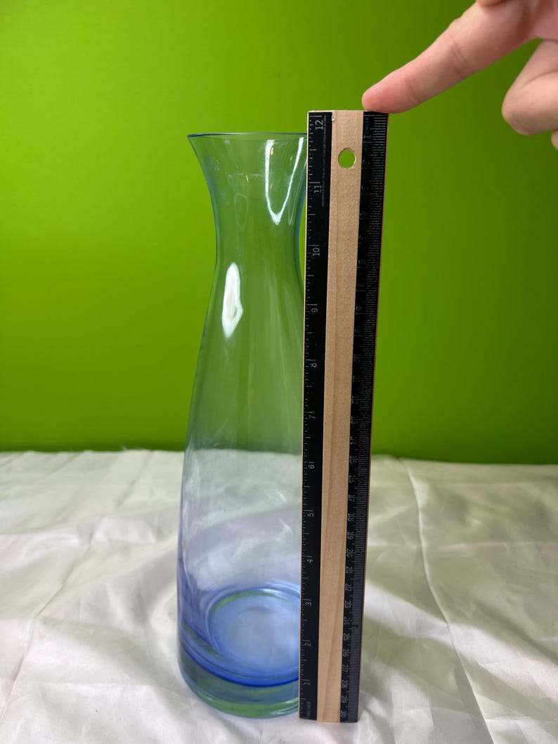 Vintage Blue Vase/ Decanter Beaker Shape 12" Tall Flower Display Holder ...
