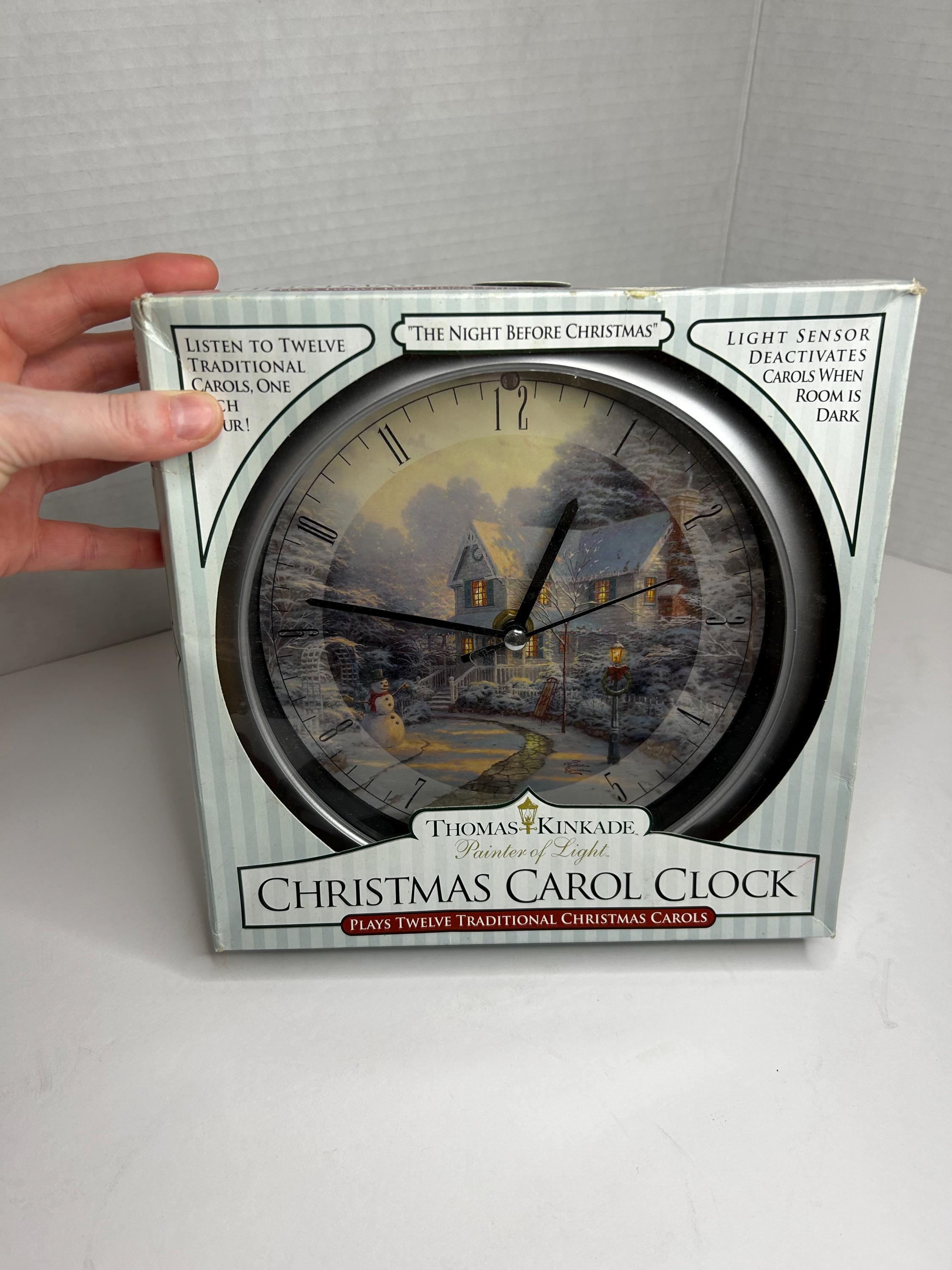 Vintage Christmas Carol Clock Thomas Kinkade Painter of Light 12 Carols ...