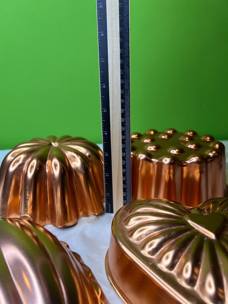 Vintage Choice of Copper Colored Metal Jello Molds ~ Different Shapes ...
