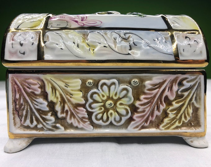Vintage R. Capodimonte Porcelain Box for Dresser Trinkets Made in Italy ...