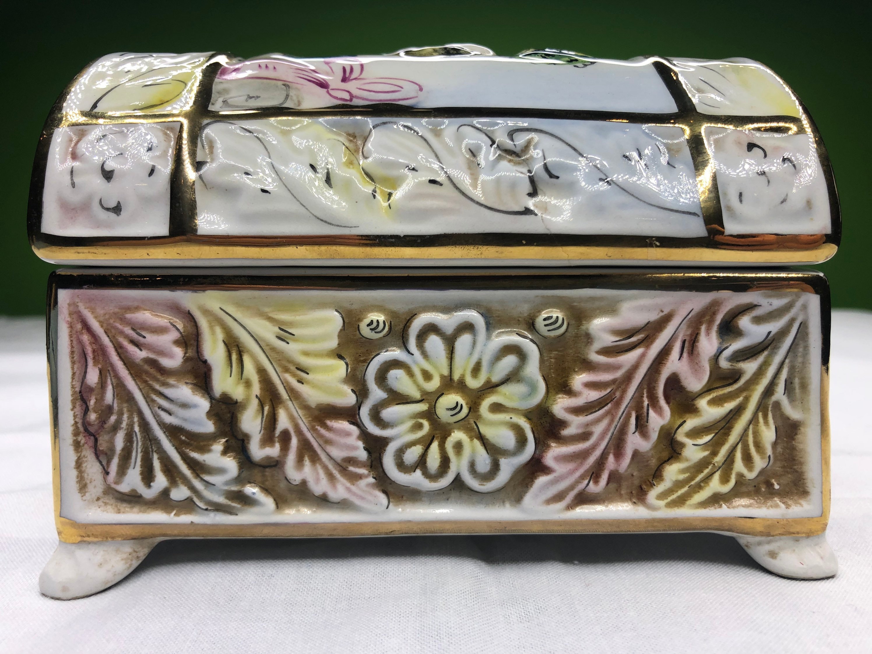 Vintage R. Capodimonte Porcelain Box for Dresser Trinkets Made in Italy ...