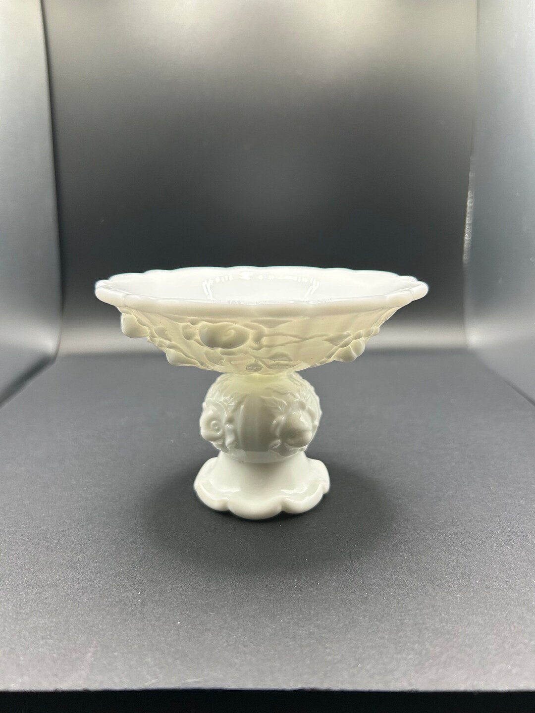 Vintage Fenton Mill Glass Cabbage Rose Candlestick Base - Etsy