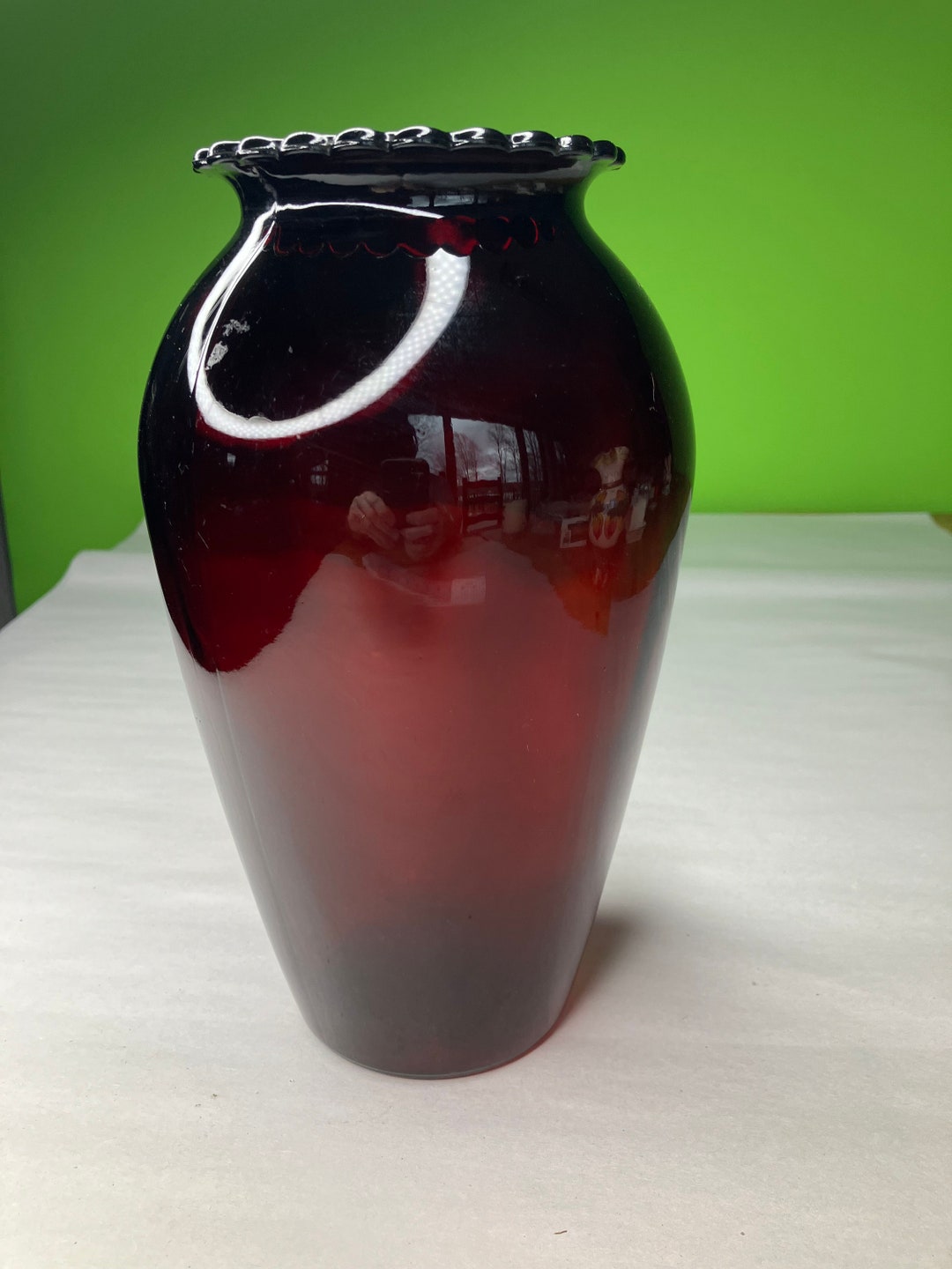 Vintage Ruby Red Glass Vase With Gorgeous Shape and Lovely Design ...