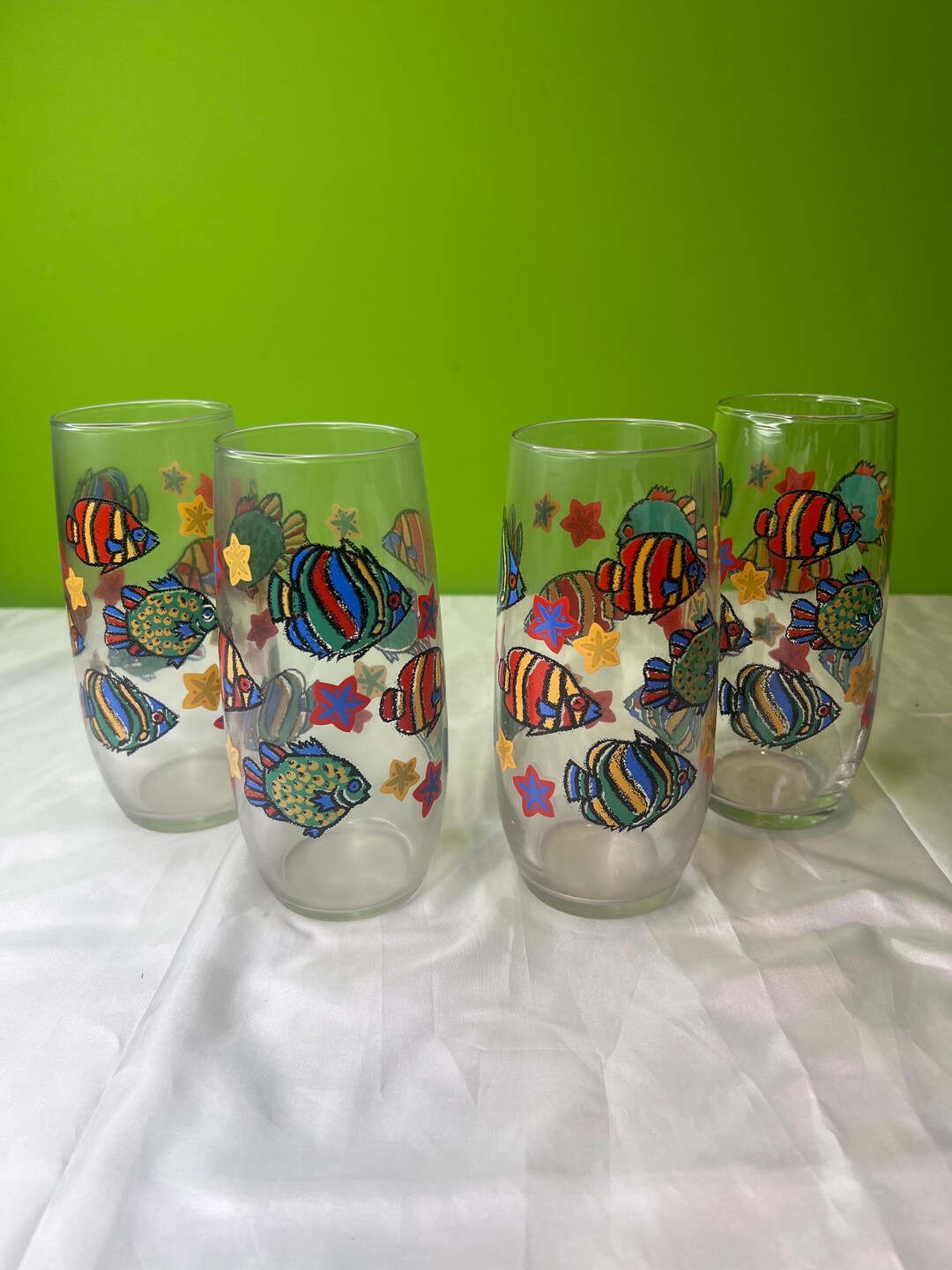 Vintage Libbey Tropical Fish Glass Tumblers ~ Set of 4 - Etsy