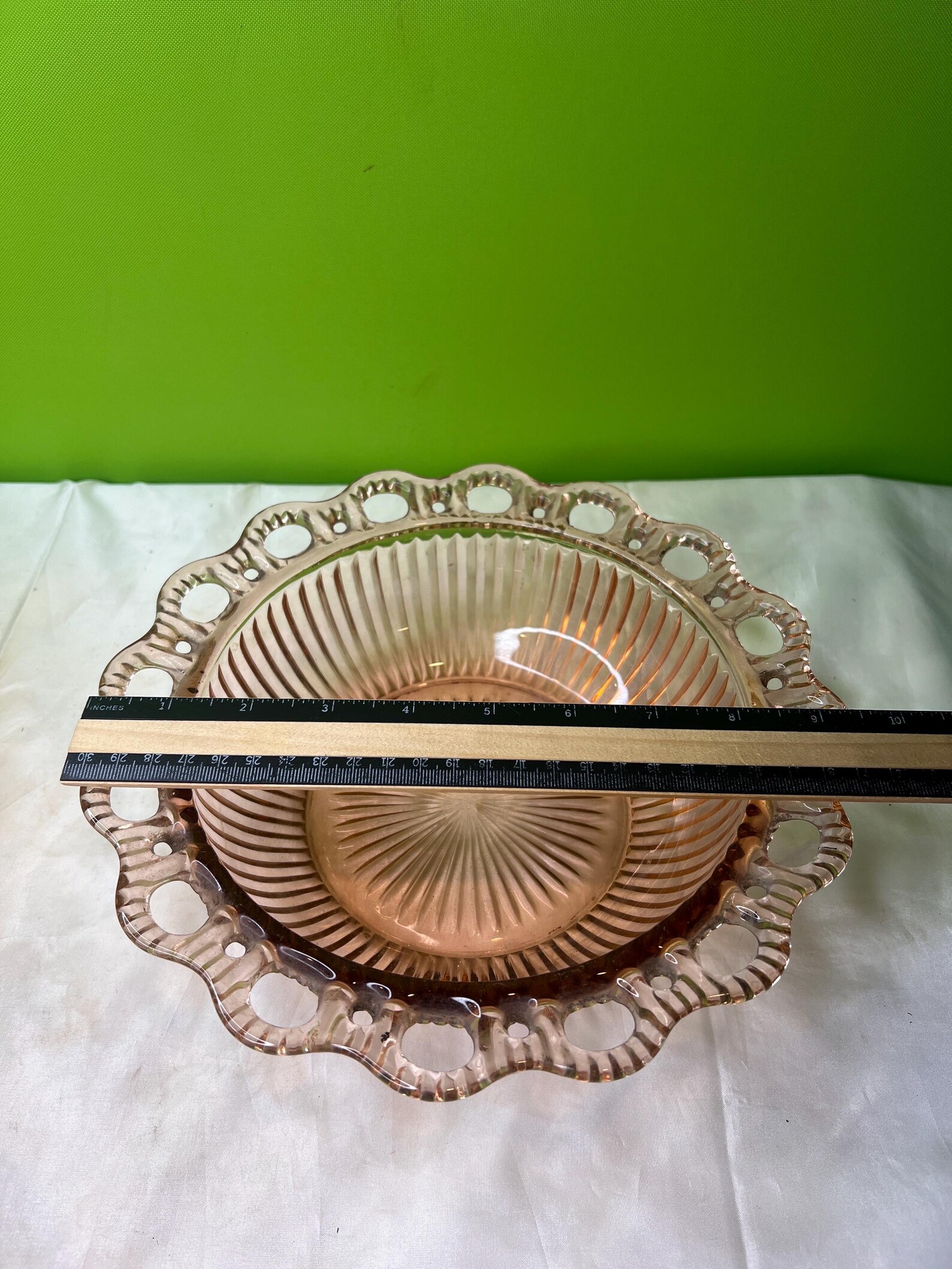 Vintage "old Colony" Pink Anchor Hocking Open Lace Ribbed Glass Bowl - Etsy