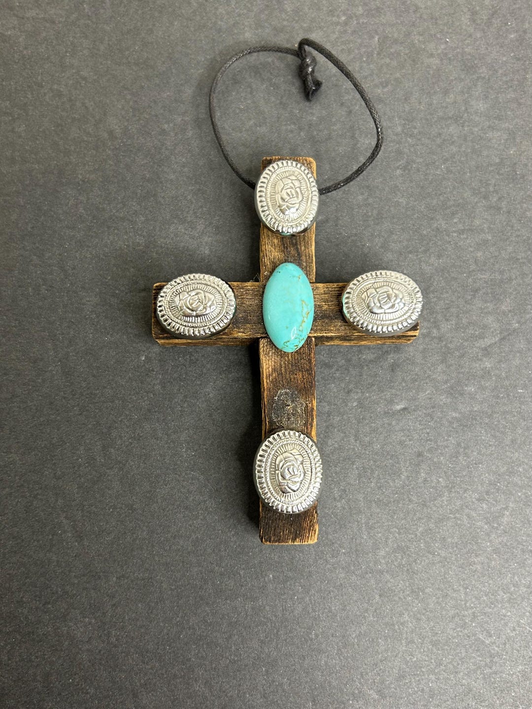 Vintage Wooden Turquoise Cross Albuquerque New Mexico Western Kenny ...