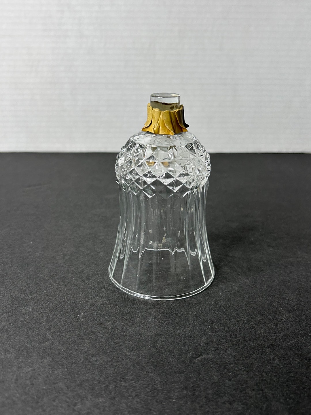 Vintage Clear Glass Diamond Cut Cathedral Bell Shape Votive Candle ...