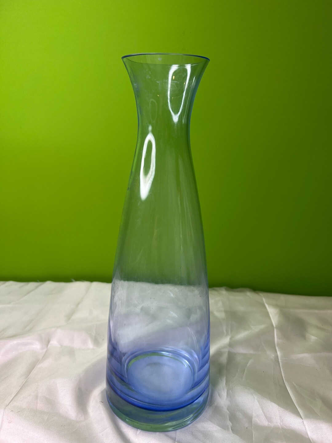 Vintage Blue Vase/ Decanter Beaker Shape 12" Tall Flower Display Holder ...