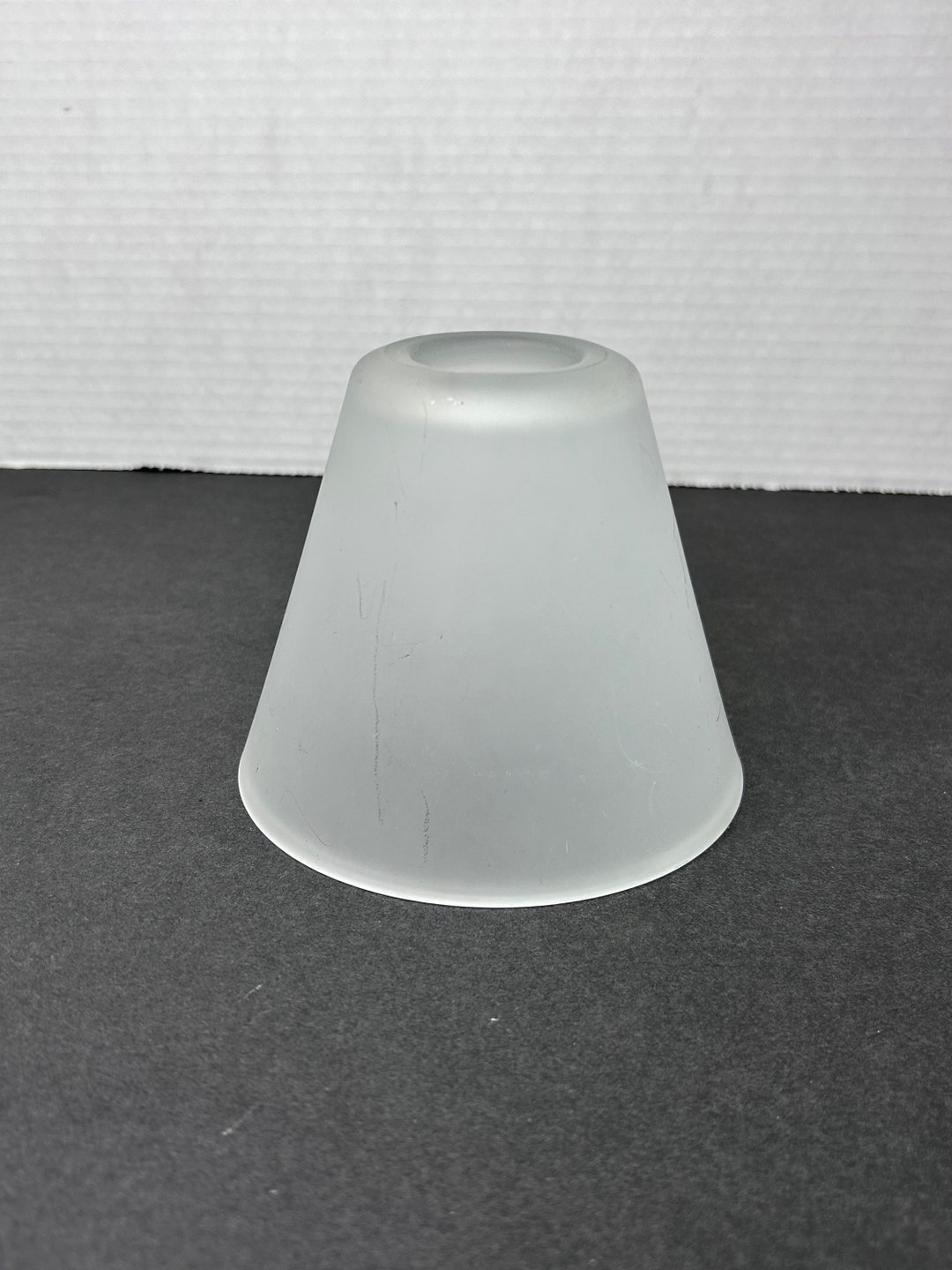 Vintage Small Frosted Glass Straight Edge Lamp Shade - Etsy