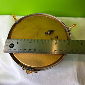 Vintage 1930-1950s Aluminum Musical Box and Powder Puff Case Combined ...