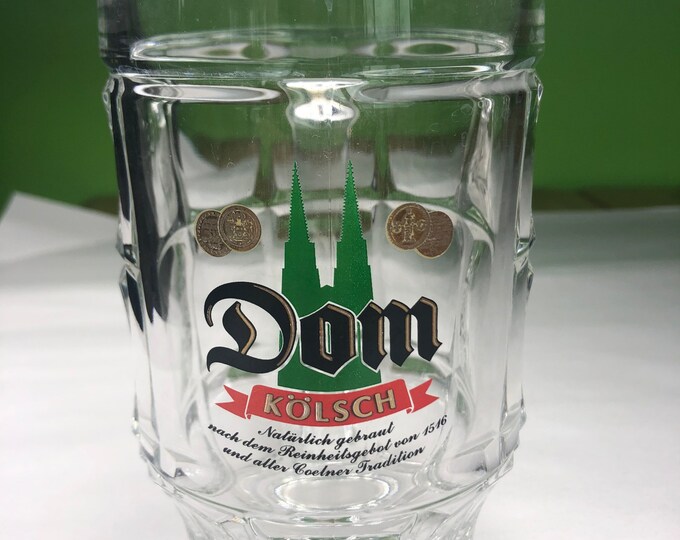 Vintage Sahm Fine Clear Glass Stein Dom Kolsch Beautiful Beer Glass ...