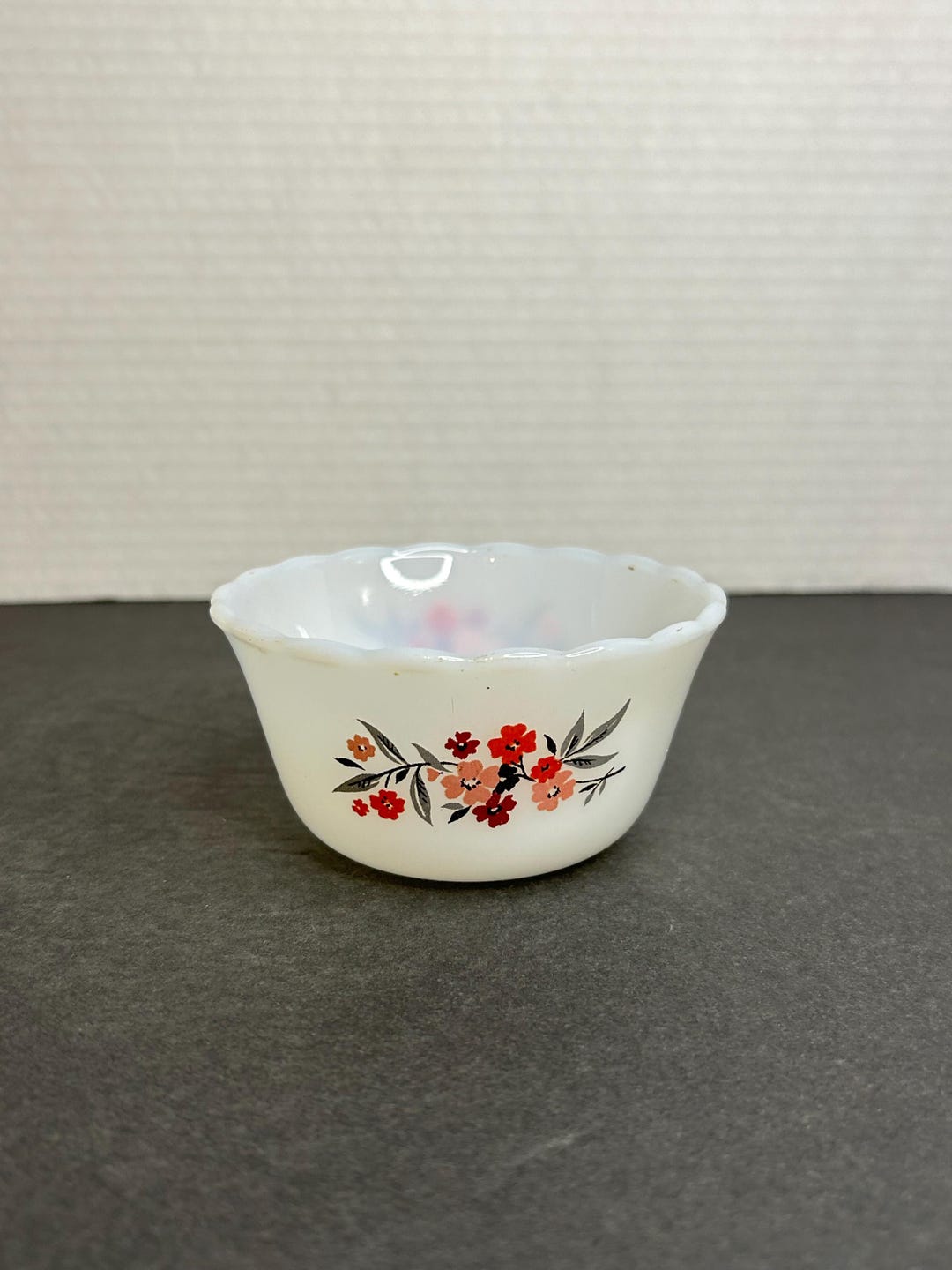 Vintage Fire King Primrose Milk Glass Custard Small Baking Dish - Etsy