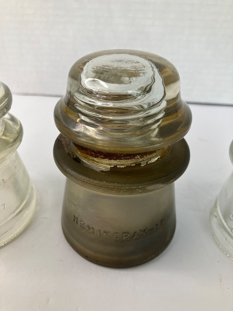 Vintage Hemingray 17 Glass Insulator Set of 3 2f - Etsy