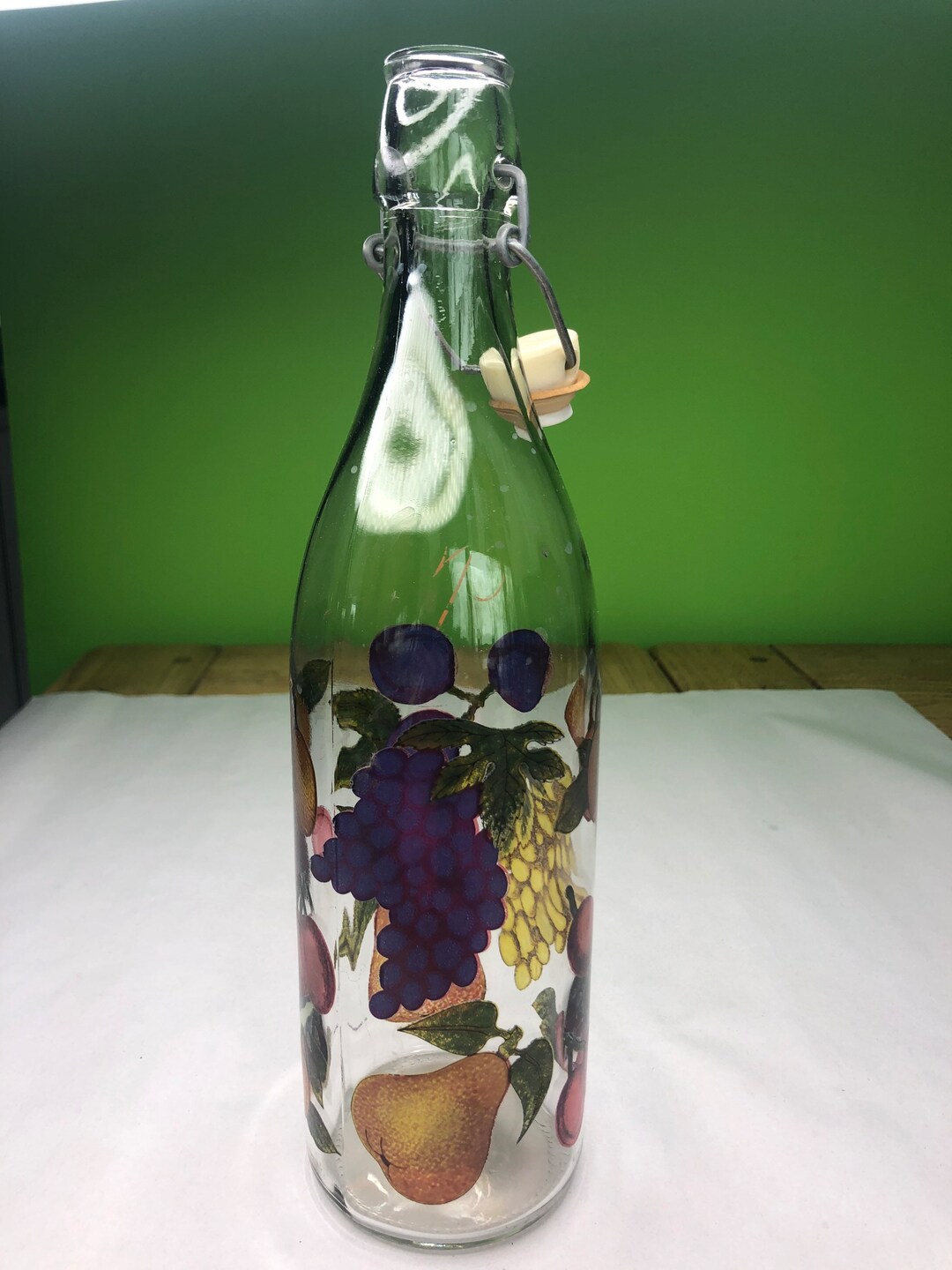 Vintage Cerve of Italy Fine Glass Bottle With Gorgeous Colored Fruit ...