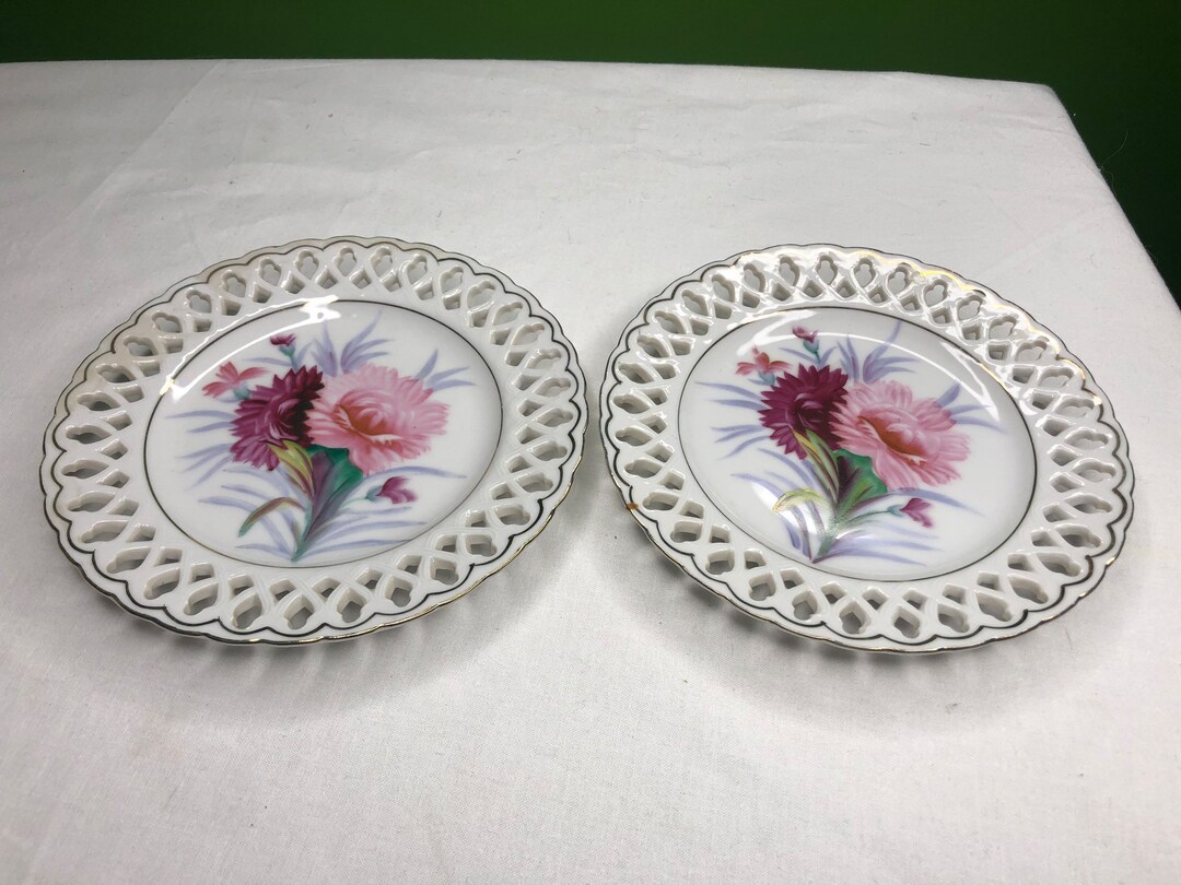 Vintage Fine Porcelain Lace Edge Plates From Occupied Japan With ...