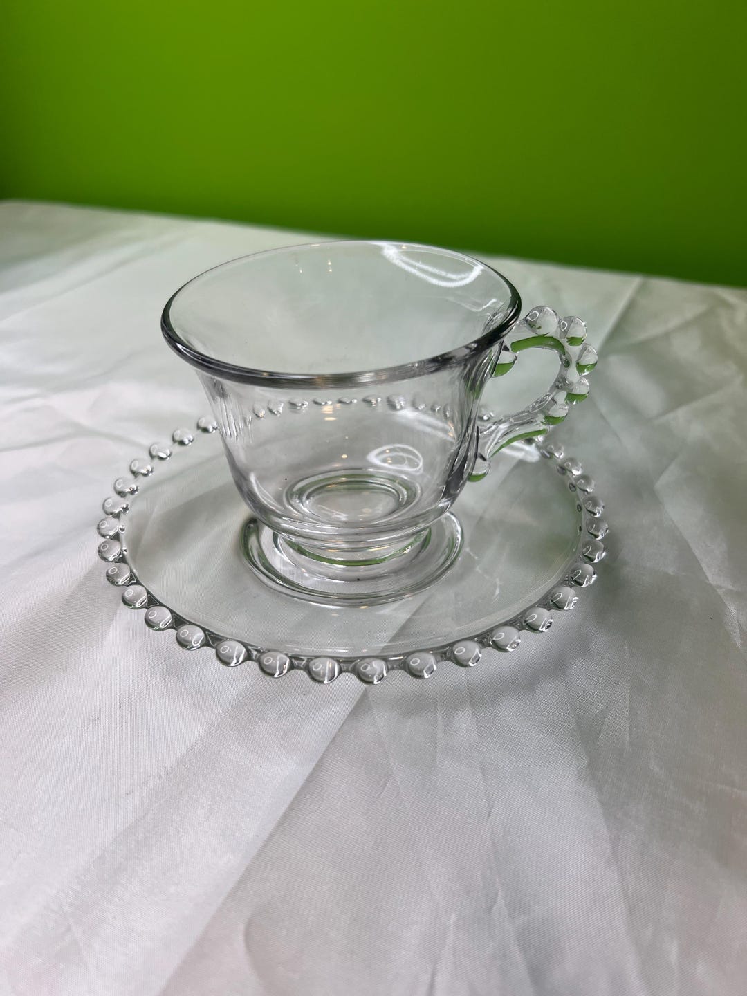 Vintage Crystal Clear Imperial Candlewick Cup and Saucer - Etsy