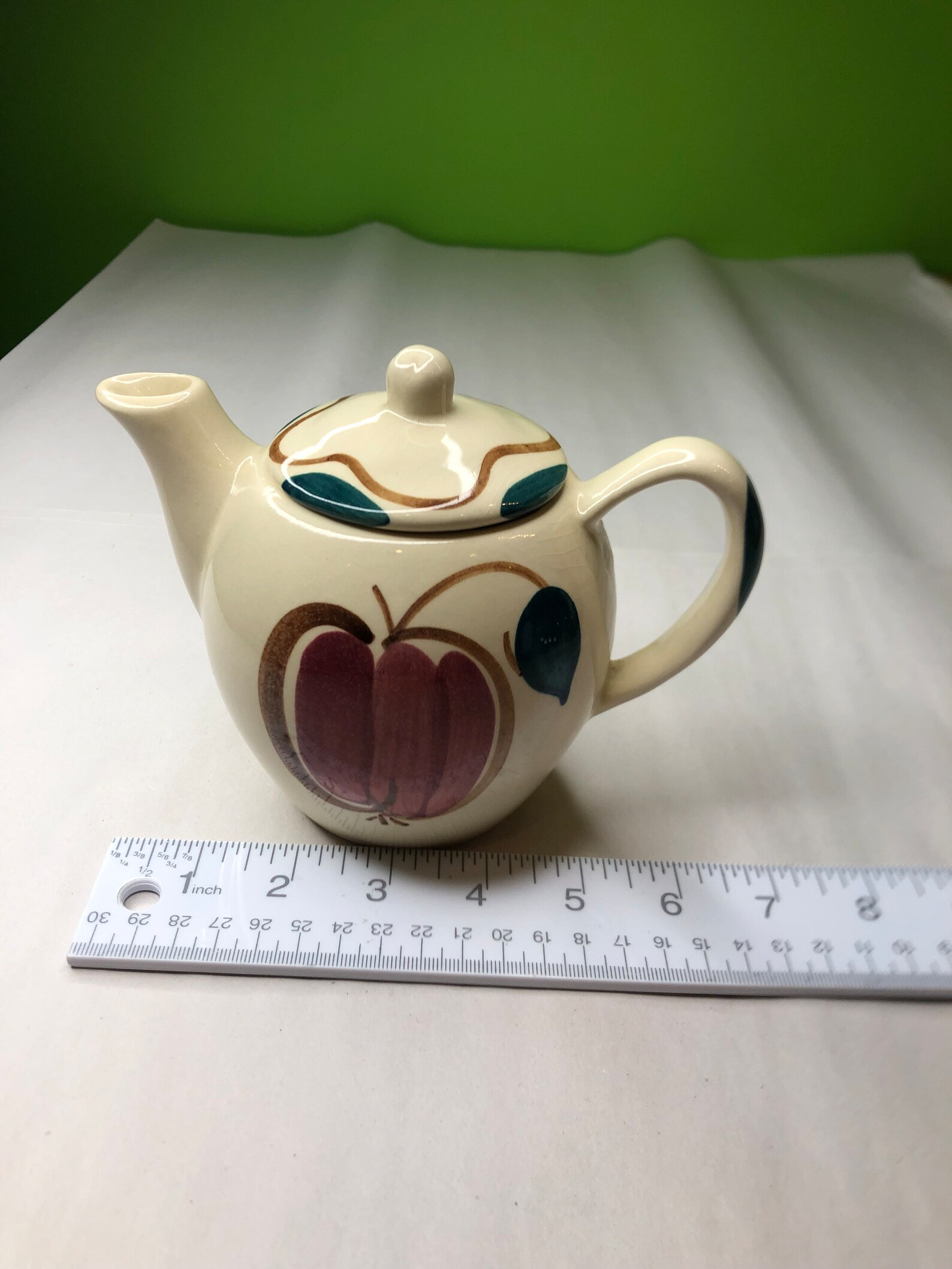Vintage Puritan Pottery 2 Cup Teacup Individual Size Apple and Pear ...