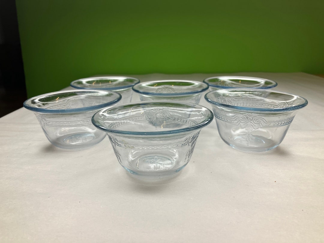 Vintage Fire King Sapphire Blue Glass Dessert Cups Set of 6 With ...