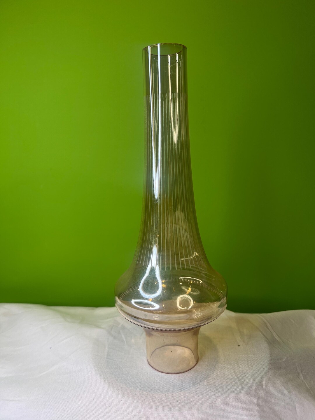 Vintage Amber Glass Chimney for Oil Lamp - Etsy
