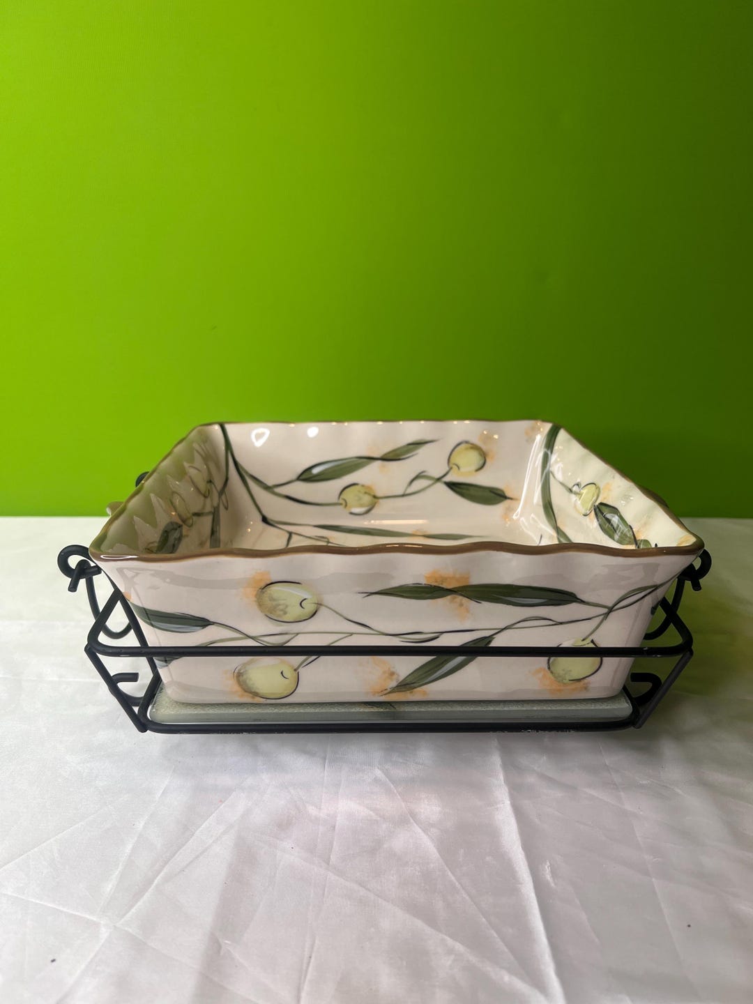 Vintage RETIRED TEMPTATIONS by Tara Napoli 2 Qt Square Baking Dish ...