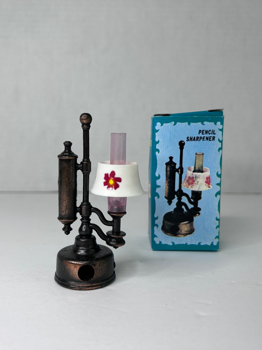 Vintage Die Cast Flower Oil Lamp Miniature Pencil Sharpener - Etsy